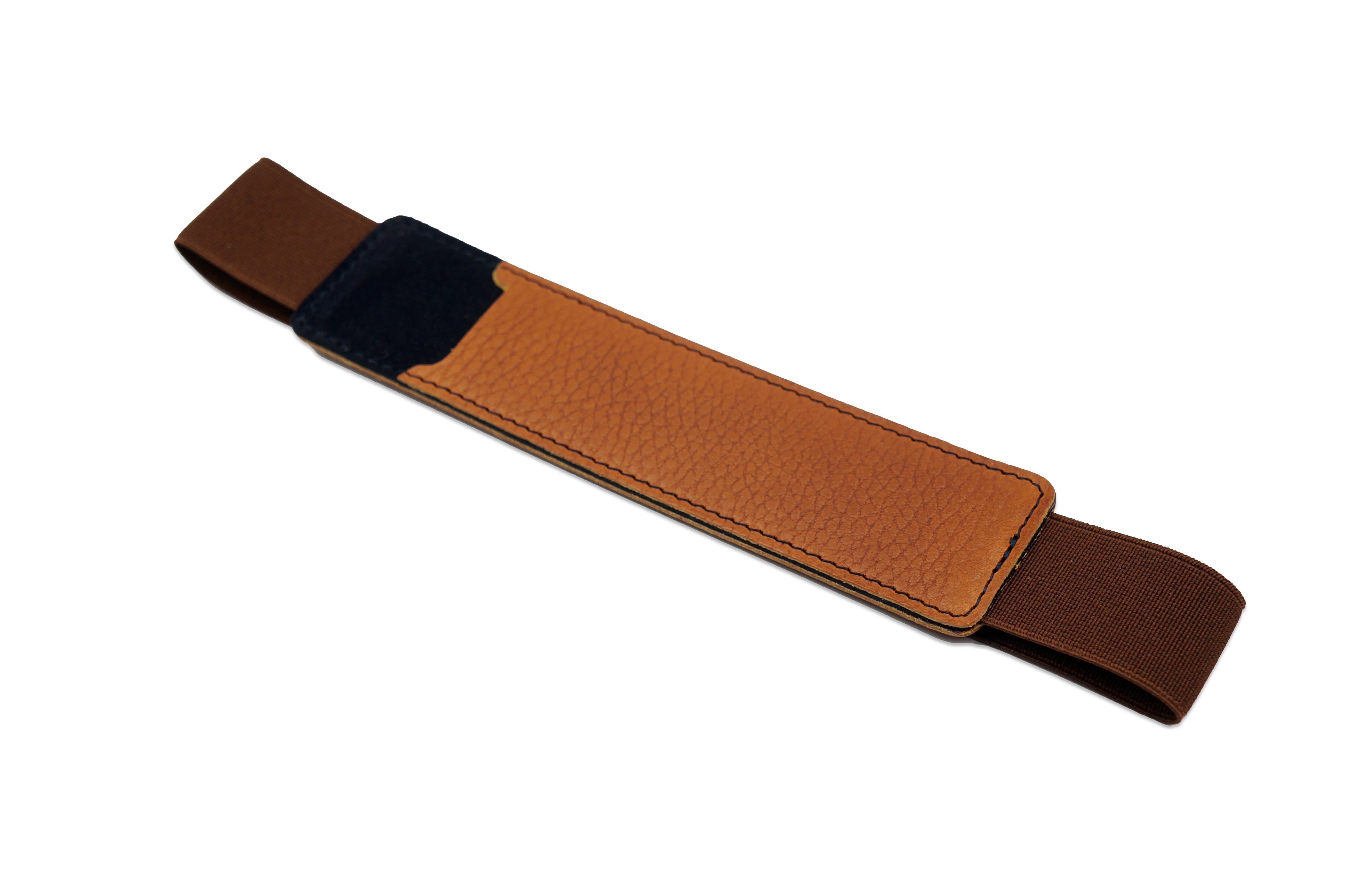 A5 Pen Band - Textured Whiskey & Dark Navy - William Hannah Limited